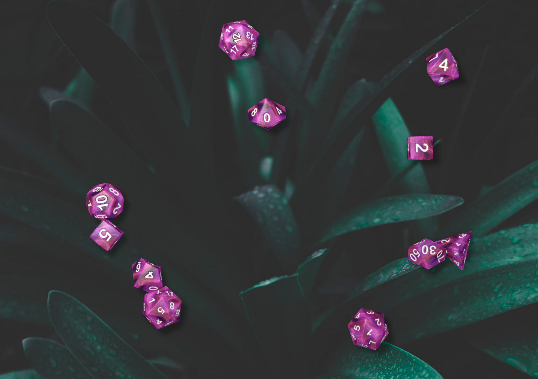 Aurora pink dice set · Dice · Let's Role